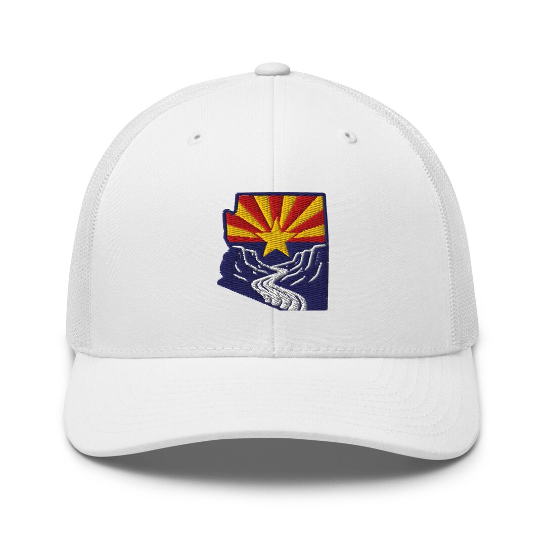 Arizona Flag Canyon Trucker Hat – Desert River & State Outline Mesh ...