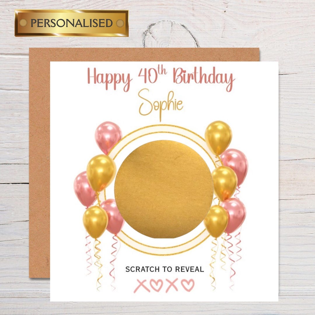 Personalised Scratch Reveal Birthday Card - Milestone, Any Age - Etsy
