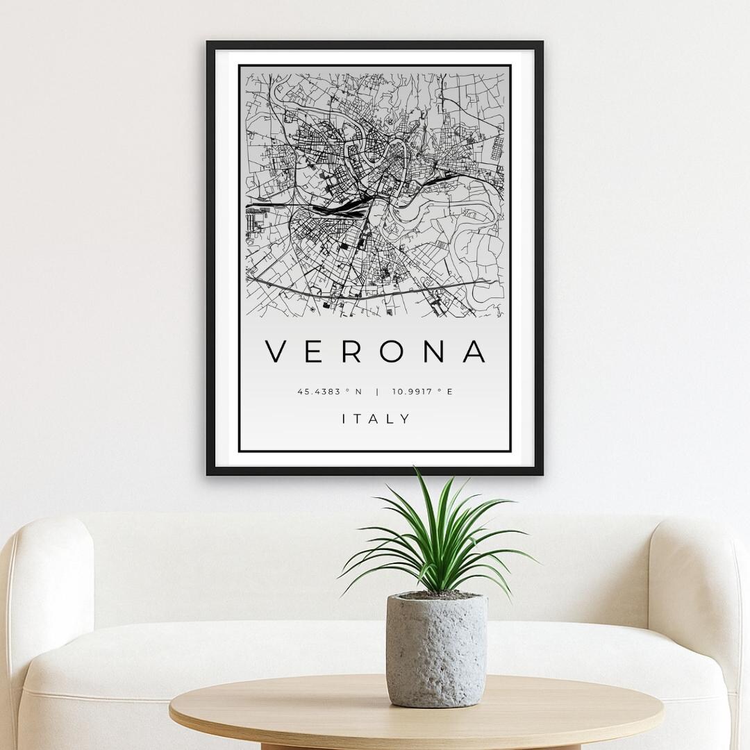 Minimalist Verona Map Poster | Digital Download City Map | JPG ...