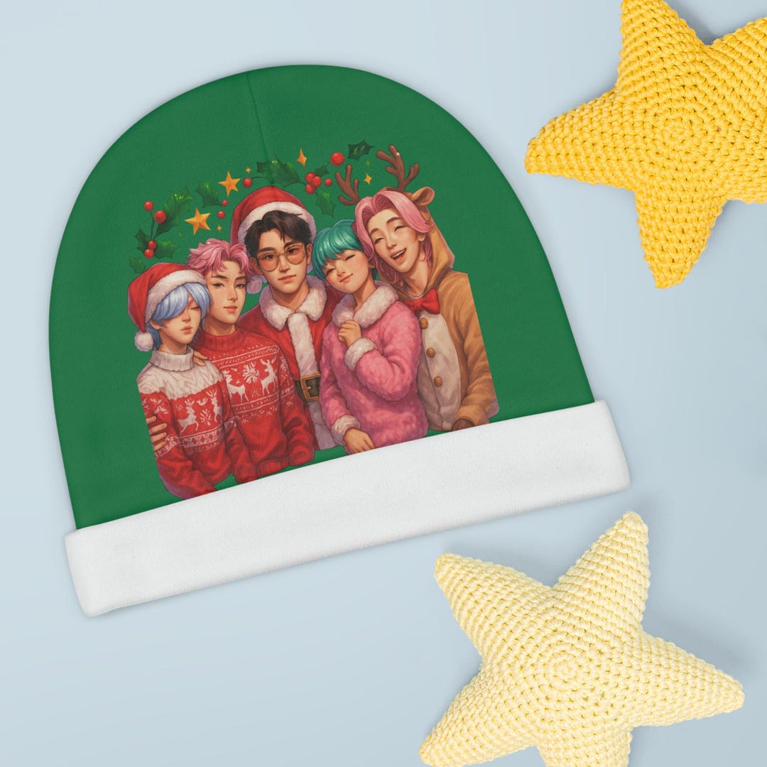 Saja Boys Christmas Baby Beanie: AOP Holiday Infant Hat - Etsy