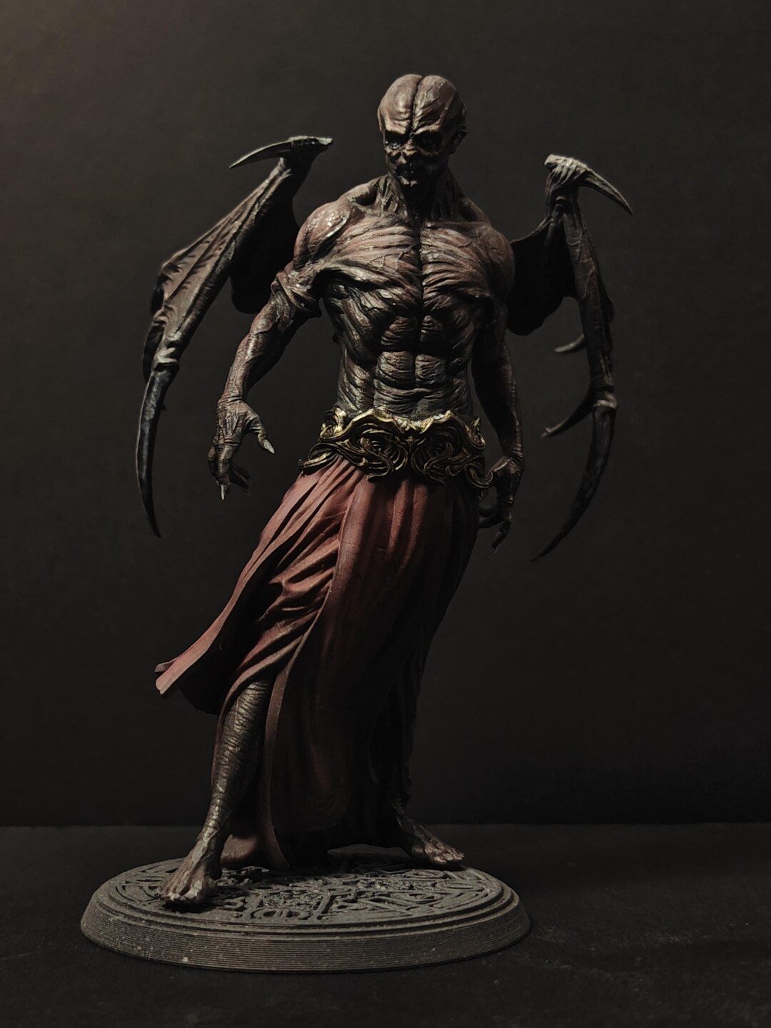 3D Winged Demon Figure in Resin, Hand-painted With a Realistic Finish ...