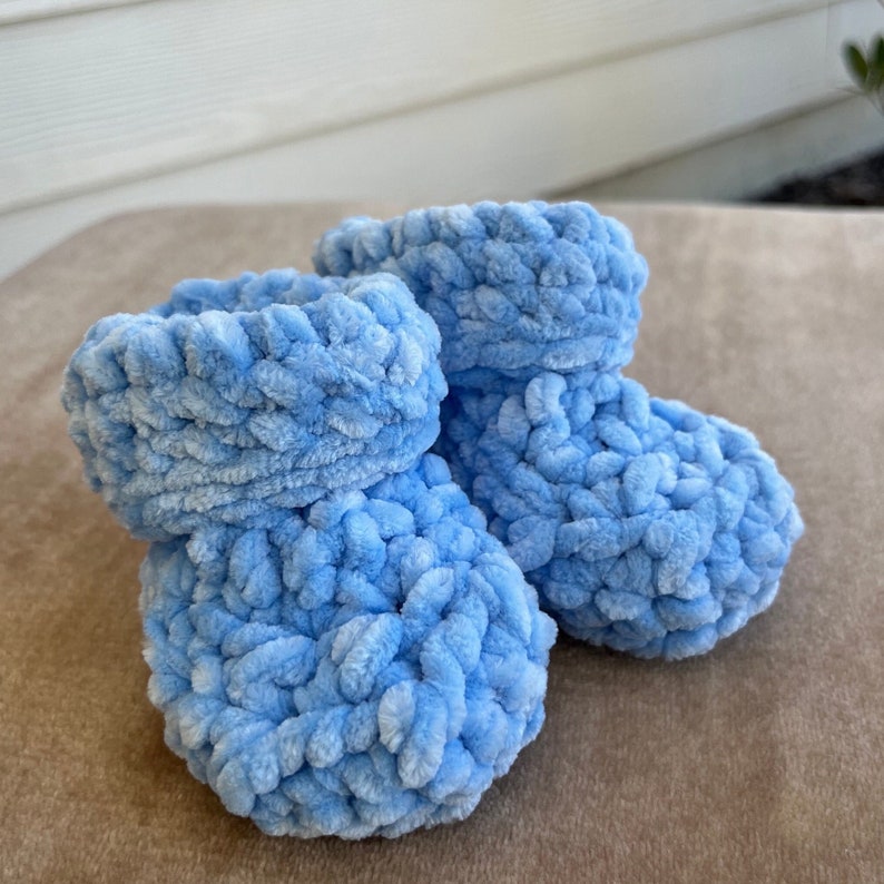 Chunky Baby Booties in Blue - Etsy