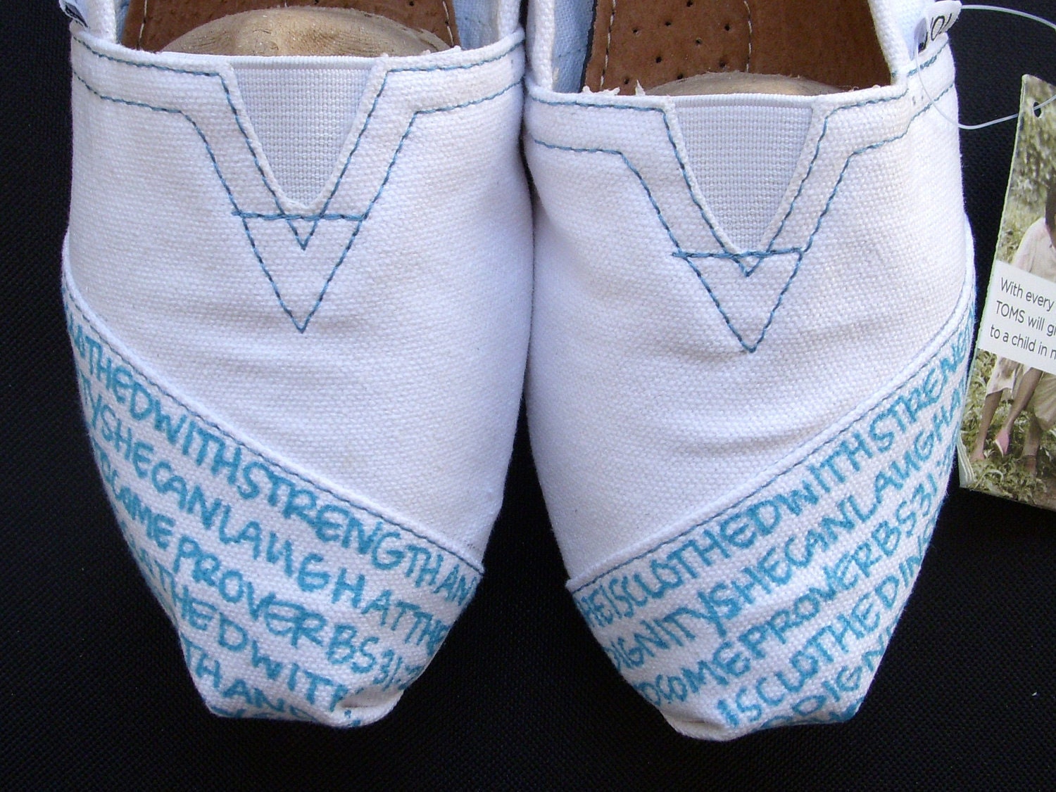 The Lydia Light Blue and White Custom TOMS - Etsy