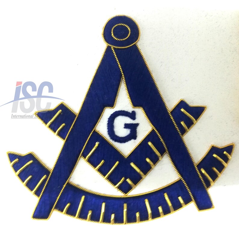 Masonic Past Master Hand Embroidery Apron Chain Collar Blue & Gold ...