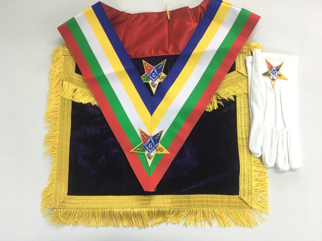 Order of the Eastern Star Worthy Patron Masonic Apron Collar Gloves - Etsy