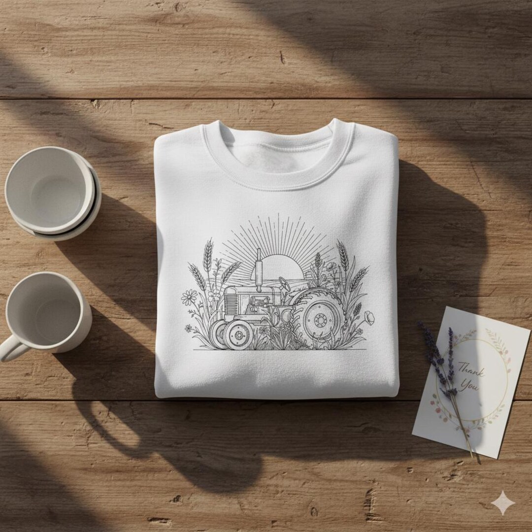 Floral Tractor Sweatshirt, Farmer Gift, Farm Life Crewneck - Etsy