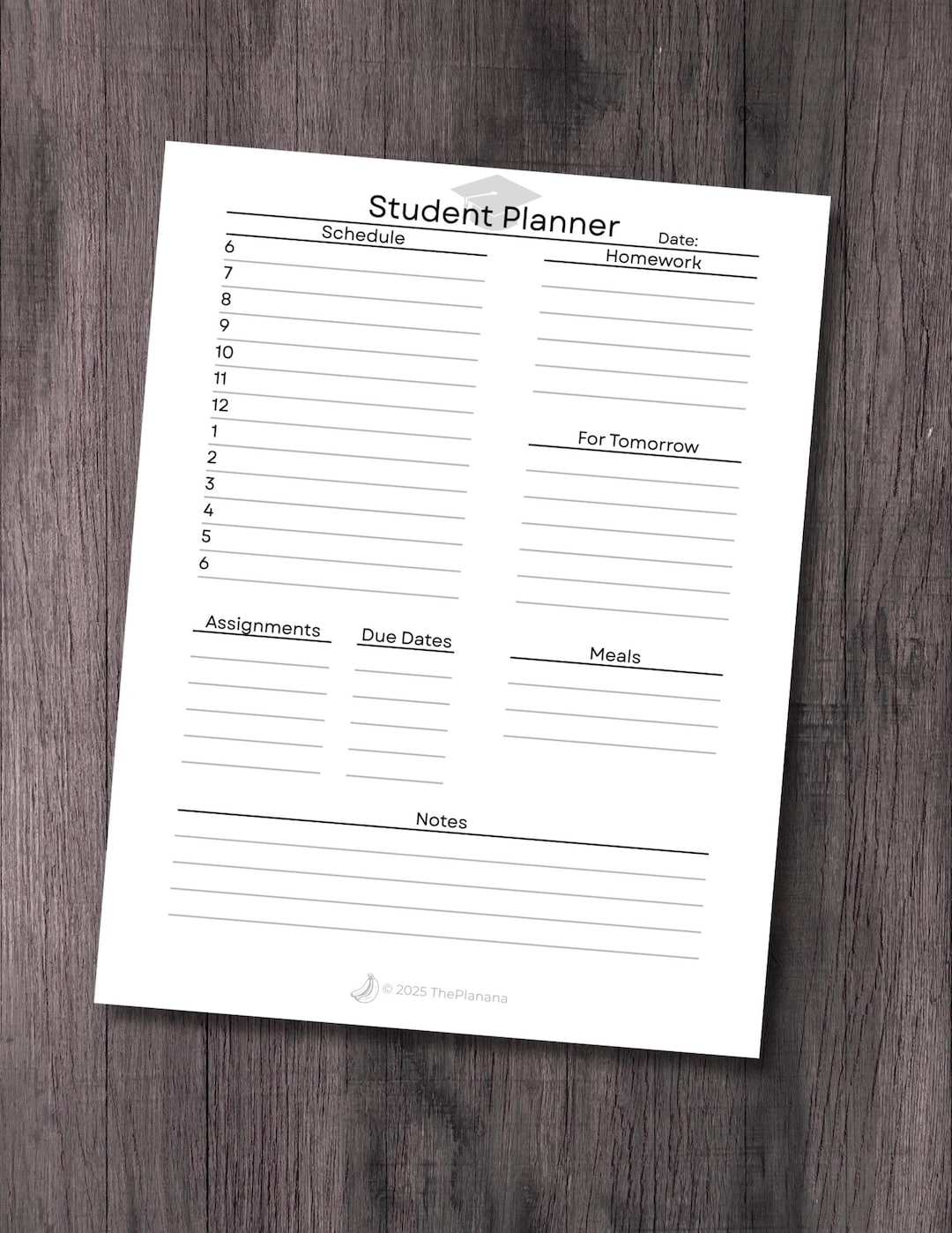 Printable Student Planner PDF 8.5