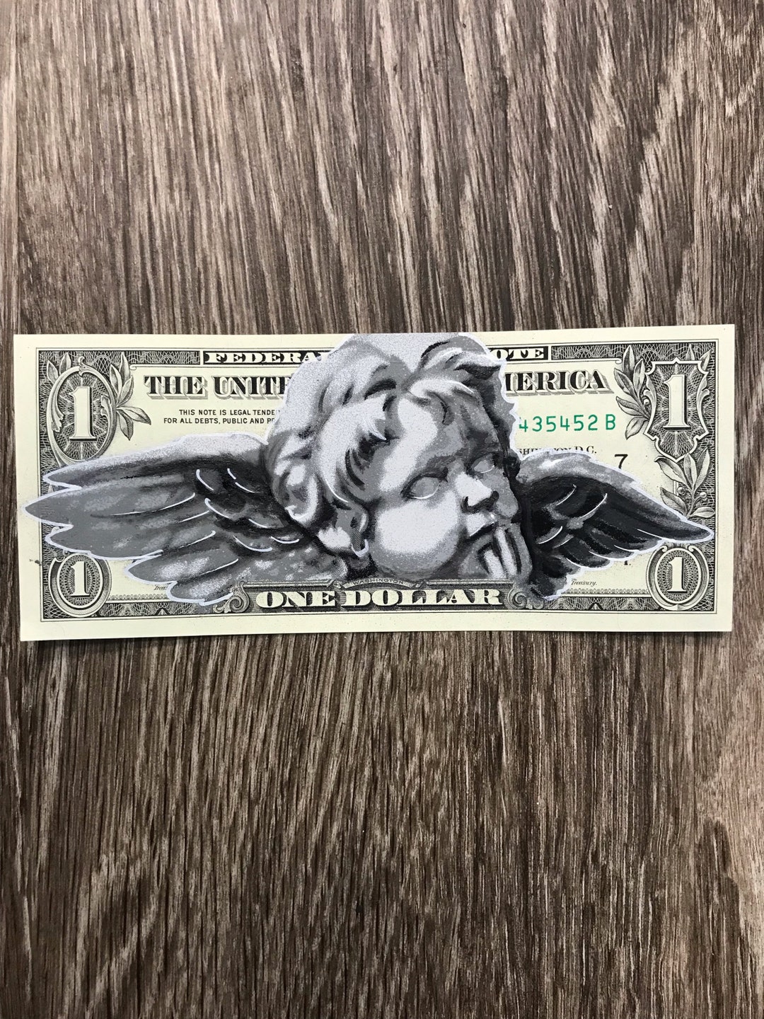 Angel 1 Dollar Bill Original Painting US Blood Money - Etsy