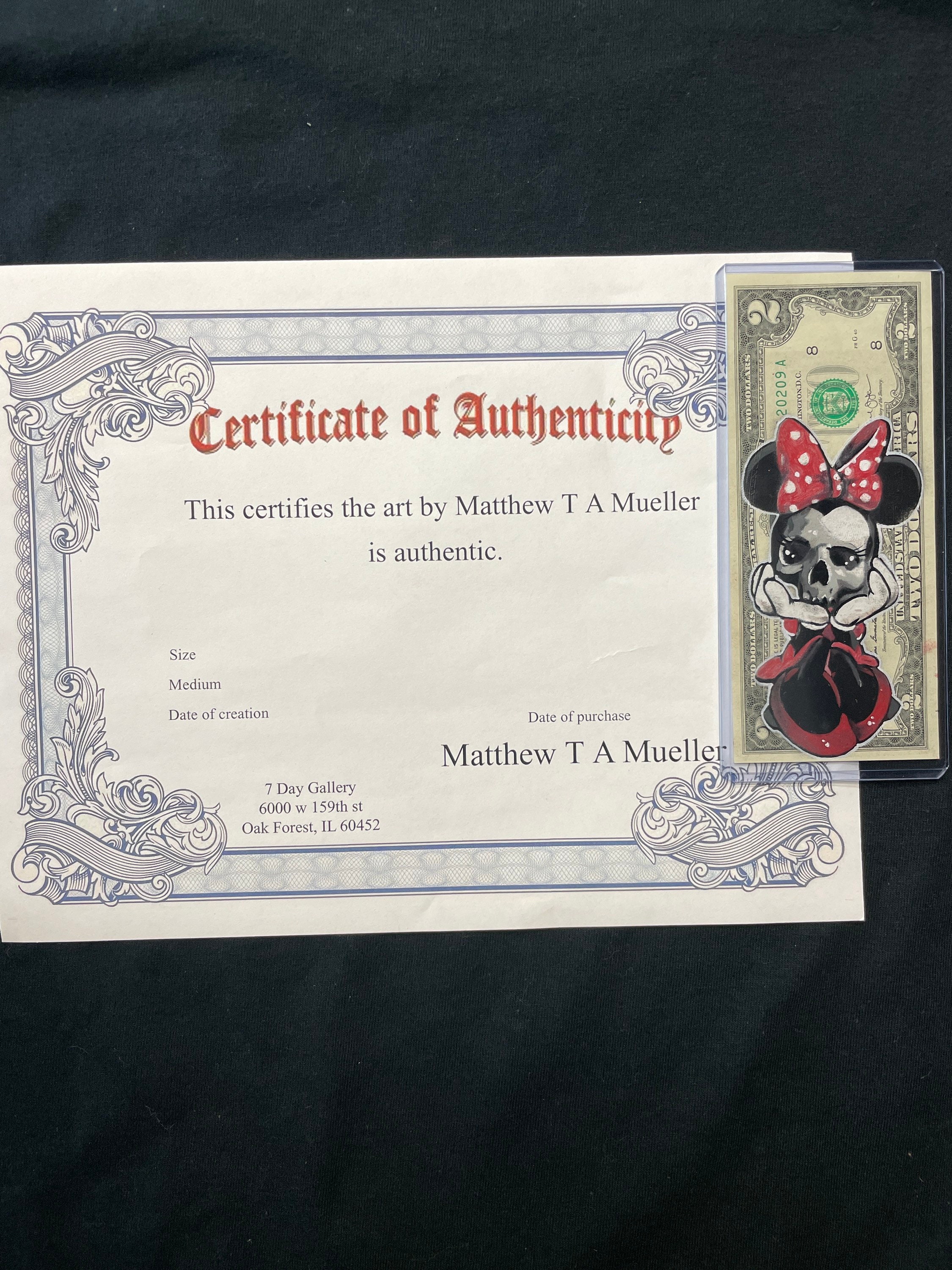 Skeleton Minnie 2 Dollar Bill Original Painting - Etsy