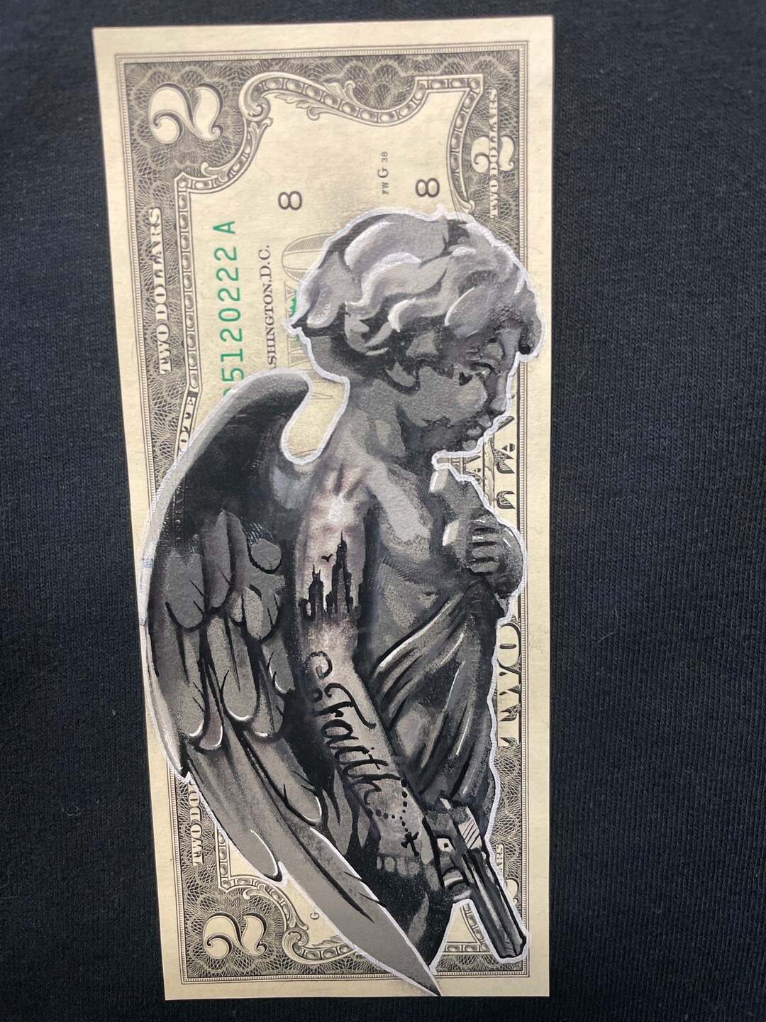 Dope ANGEL 2 Dollar Bill Original Painting - Etsy