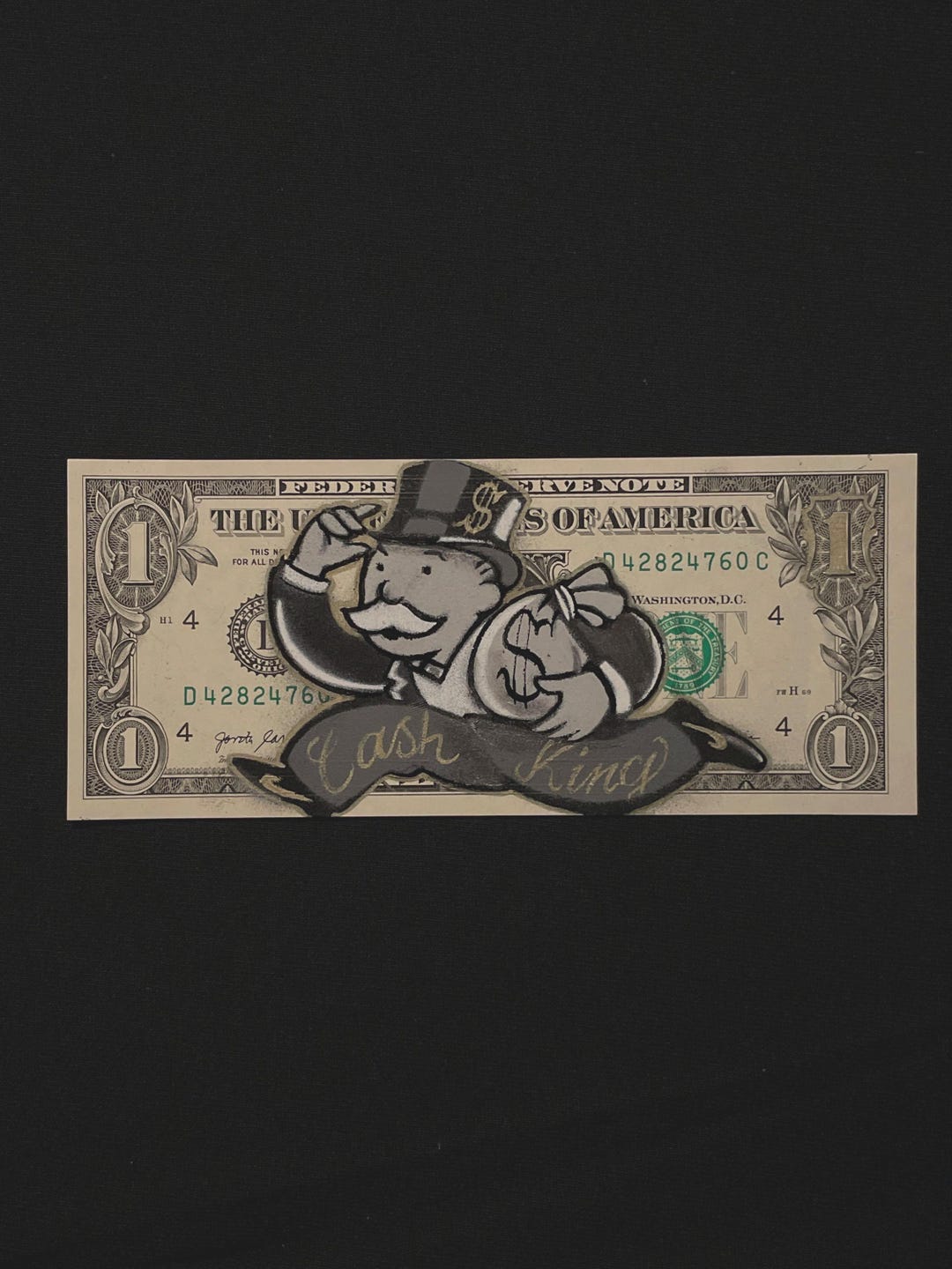 Cash King Monopoly Man One Dollar Bill Graffiti Original Painting ...