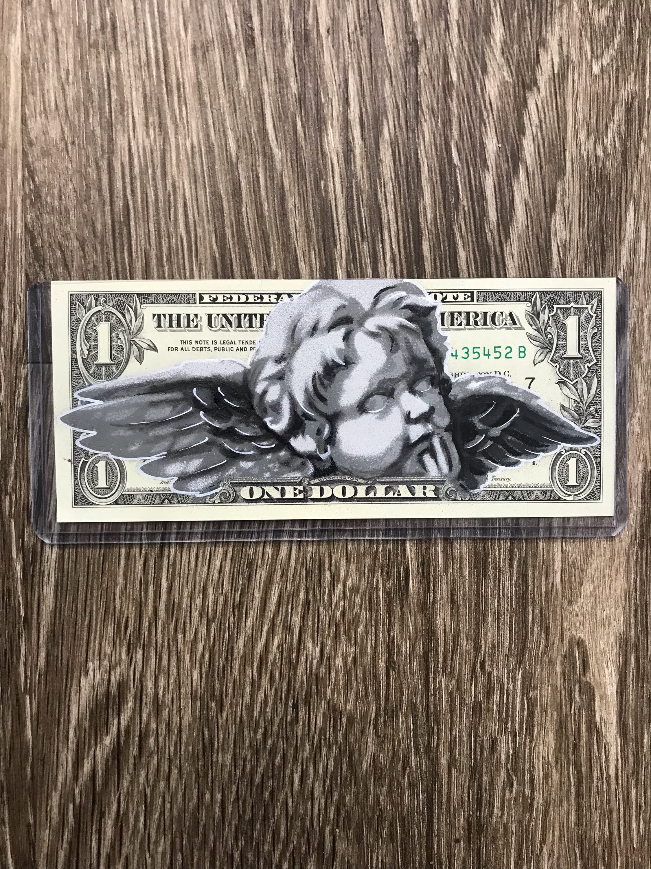 Angel 1 Dollar Bill Original Painting US Blood Money - Etsy