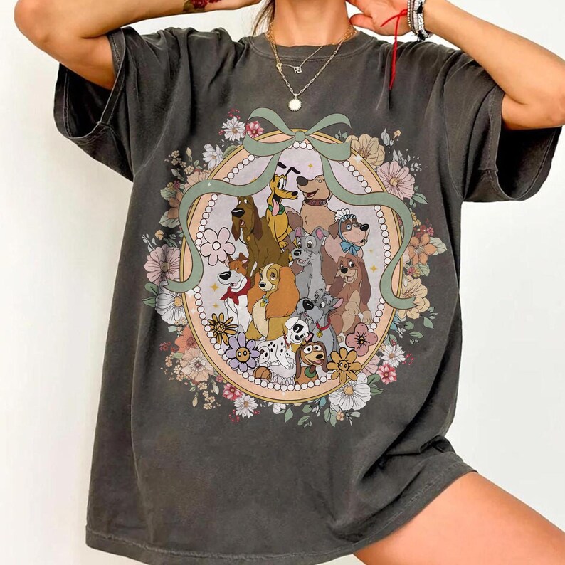 Coquette Bows Disney Dogs Shirt, Retro Disney Dog Tee, Lady and the ...