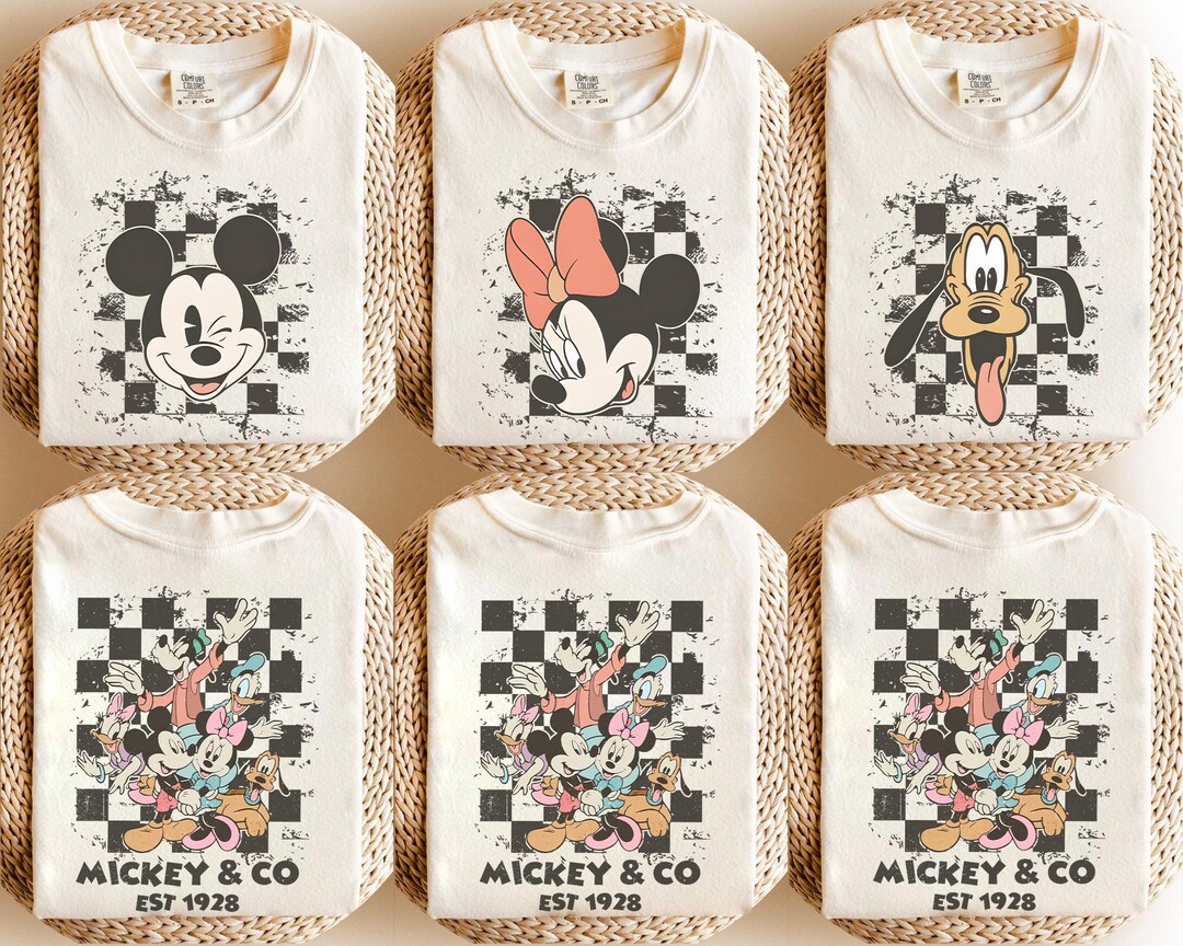 Disney Checkered Mickey and Friends Retro Shirt, Disney Family Trip ...