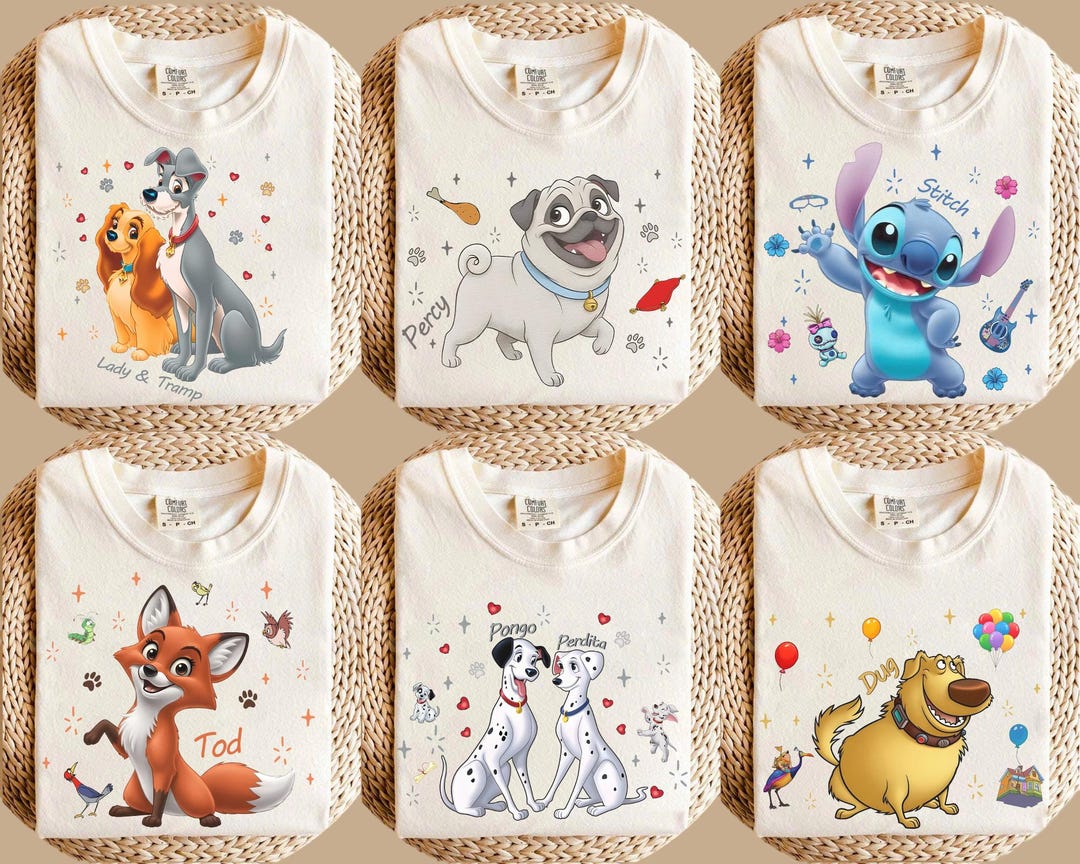 All Disney Dogs Shirt, Retro Disney Dog Tee, Lady and the Tramp Shirt ...