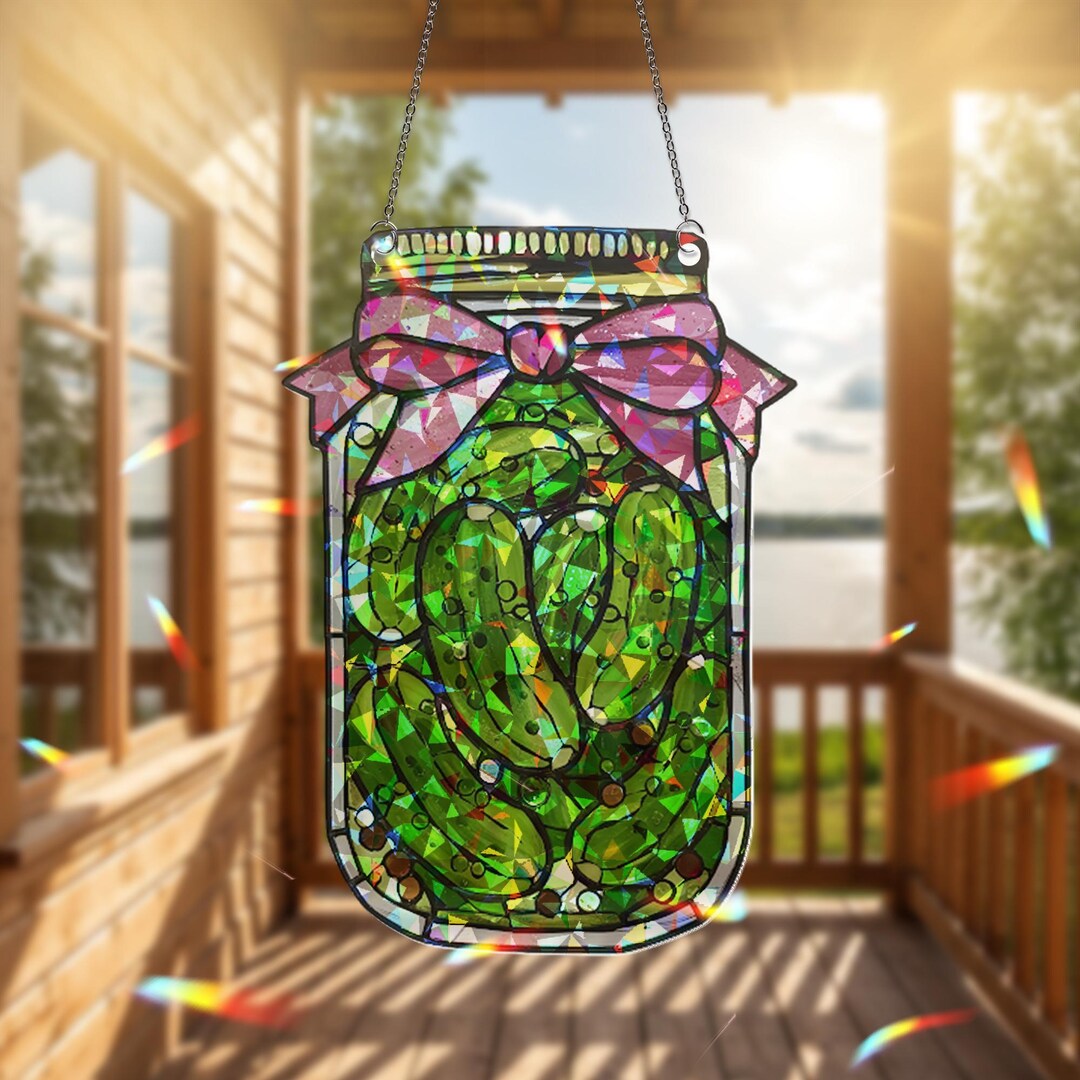 Pickle Jar Holographic Suncatcher: Funny Kitchen Window Decor - Etsy