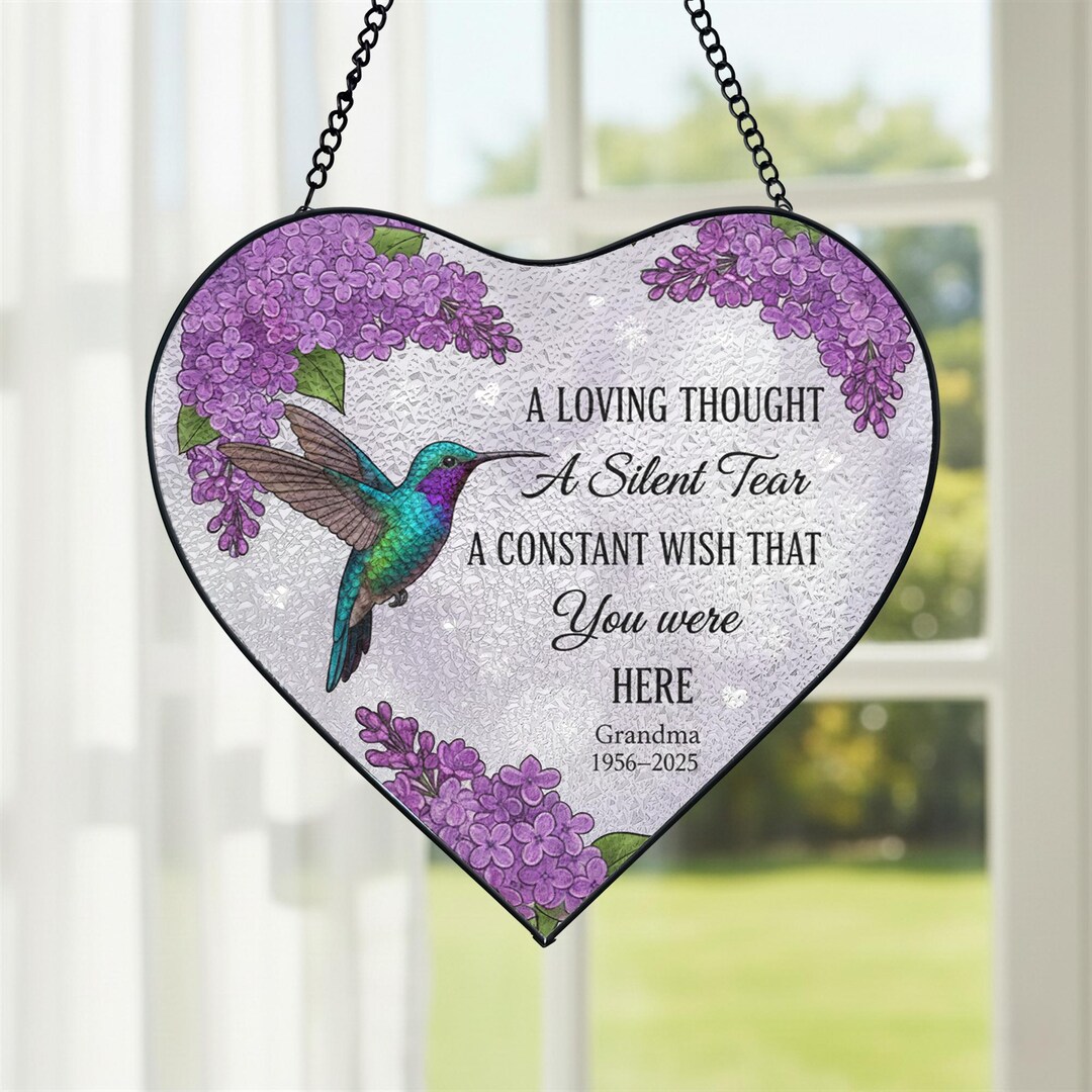 Personalized Heart Suncatcher: Memorial Quote Window Hanging ...