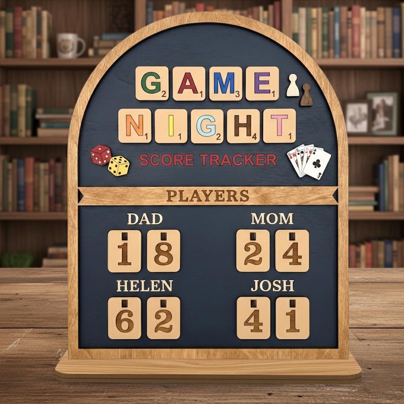 Personalized Wooden Score Tracker, Custom Game Night Board, Sliding ...