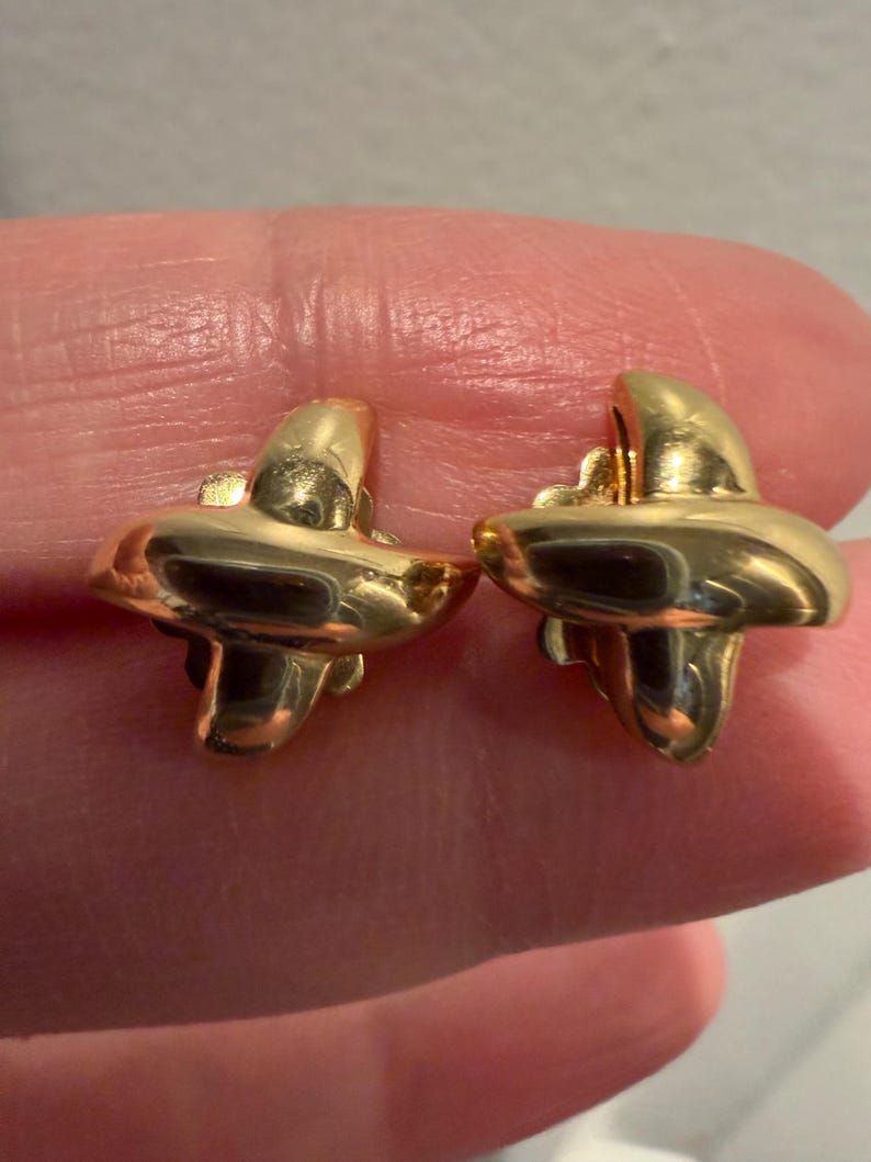 Vintage Heavy 18k Yellow Gold X Shape Earrings - Etsy Canada