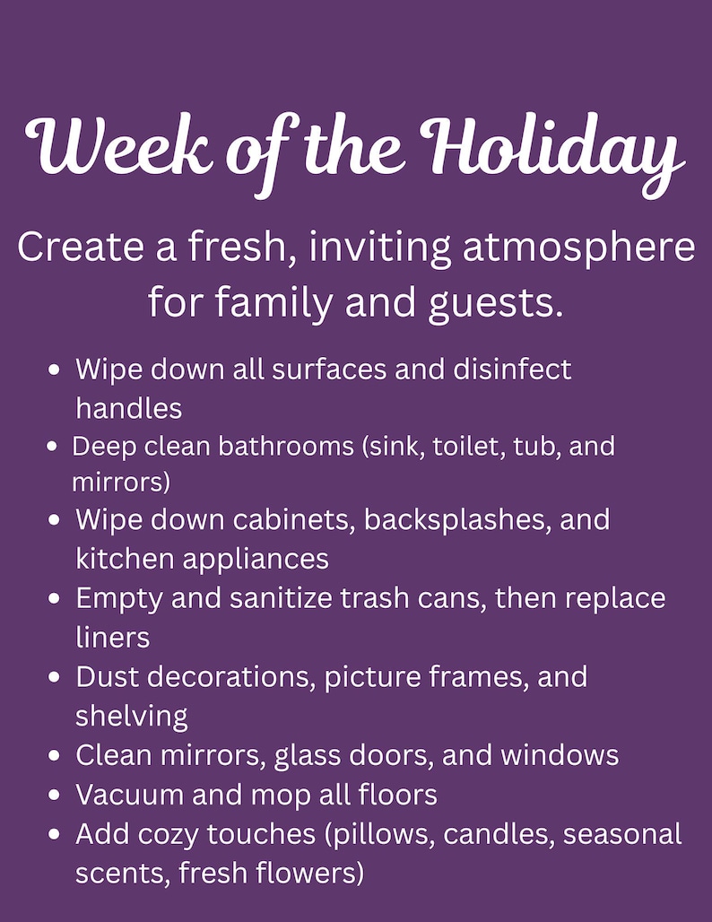 Holiday Cleaning Checklist | Create a Fresh, Inviting Home for Guests ...