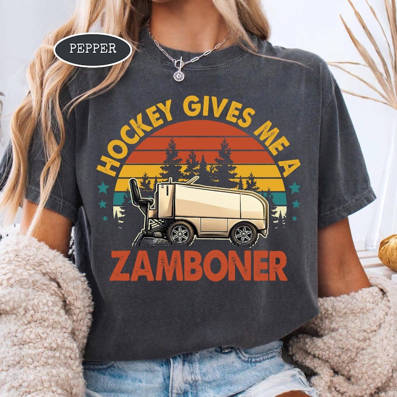 Funny Zamboner Hockey T-shirt - Hockey Fan Gift, Funny Hockey Shirt ...