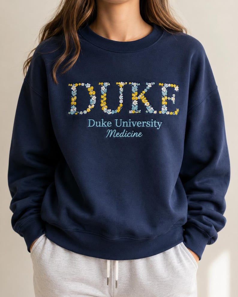 Custom Embroidered Floral College Letter Sweatshirt | College Spirit ...
