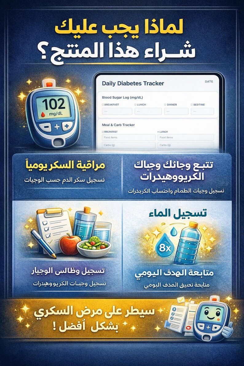Diabetes Tracker Printable PDF | Blood Sugar Log, Glucose Monitoring ...