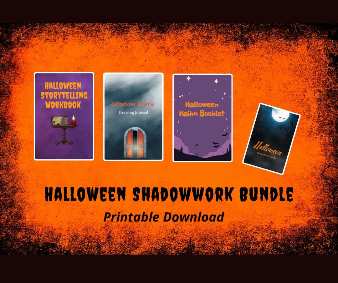 Halloween Shadow Work Bundle | 4 Printable Journals & Card Deck | Self ...