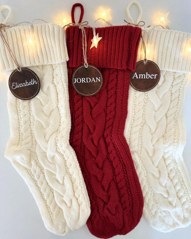 Custom Stocking Name Tags, Family Stocking Label, Christmas Decor ...