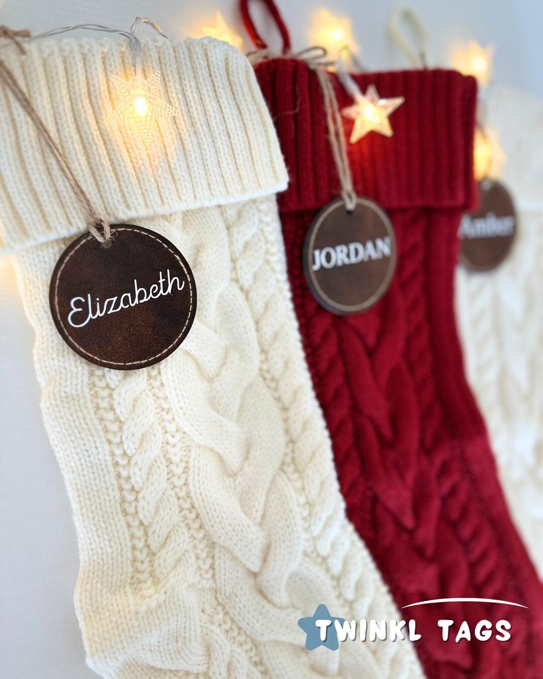 Custom Stocking Name Tags, Family Stocking Label, Christmas Decor ...