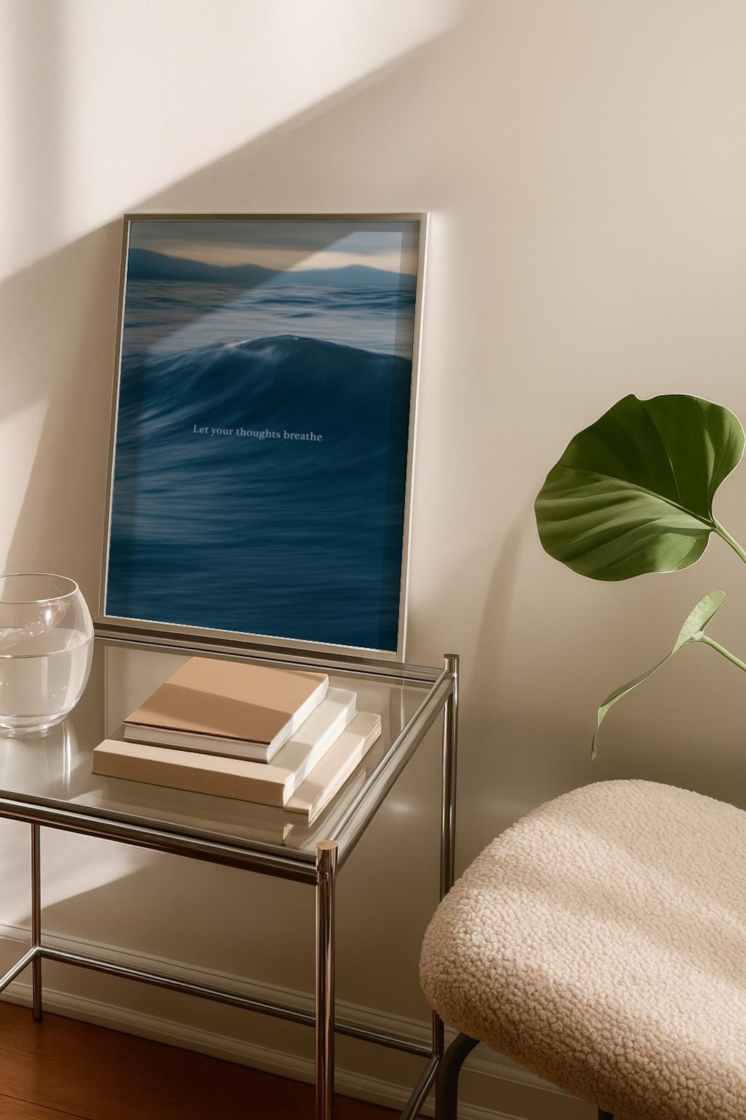 Calm Ocean Waves Poster | 'let Your Thoughts Breathe' Wall Art - Etsy