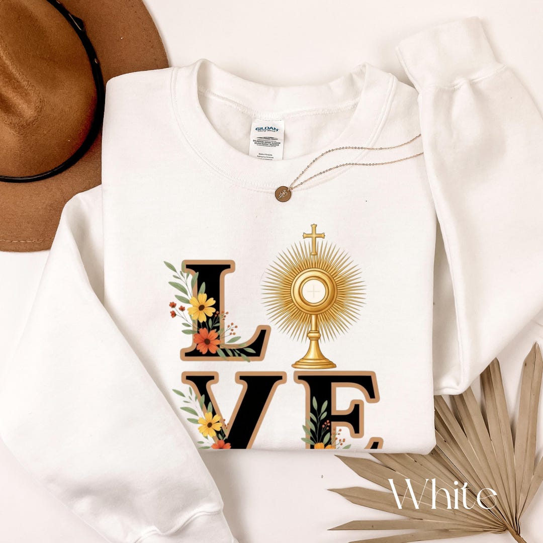 Catholic Love Eucharist Sweatshirt, Monstrance Christian Sweater ...