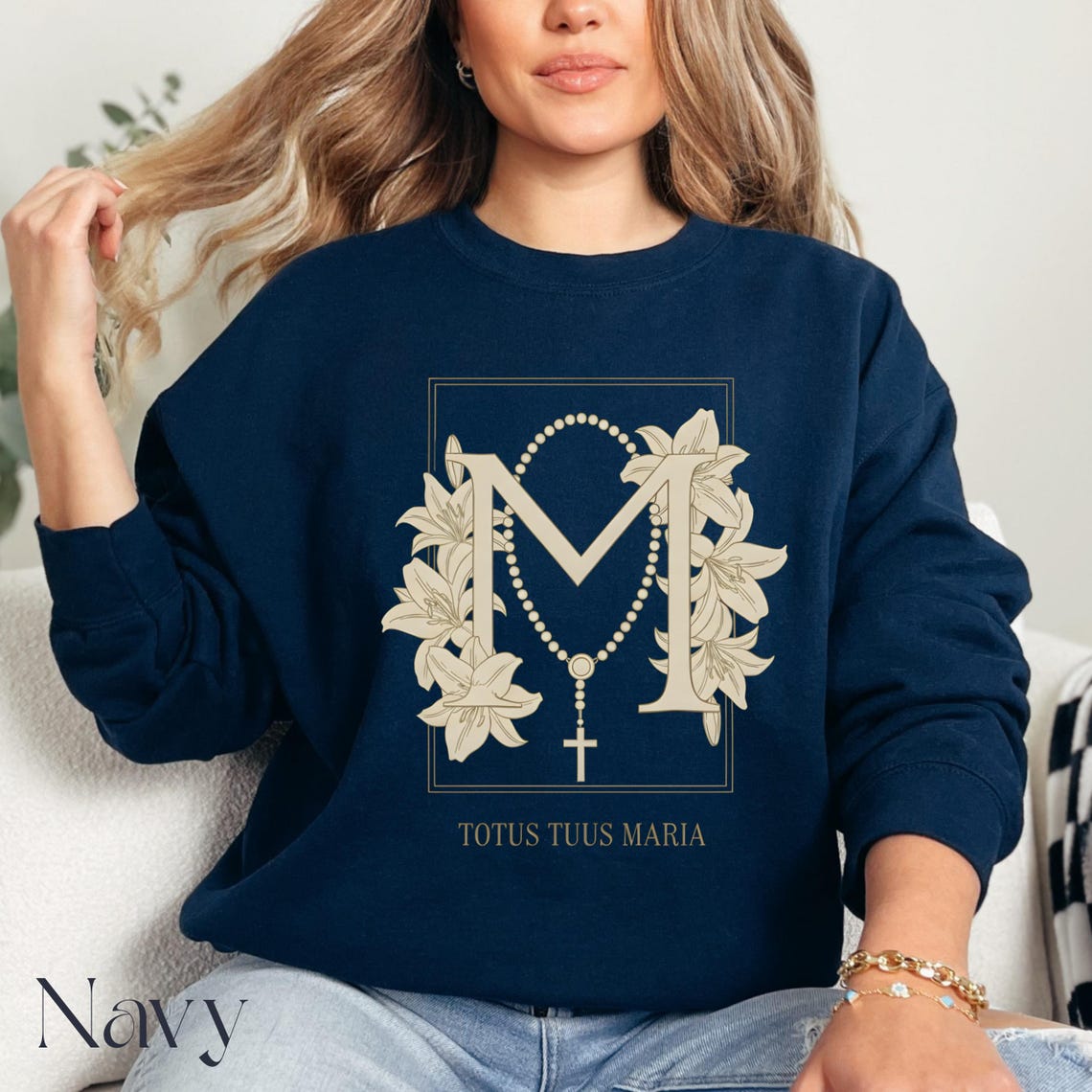 Catholic Blessed Mother Latin Sweatshirt, Totus Tuus Maria Sweater ...