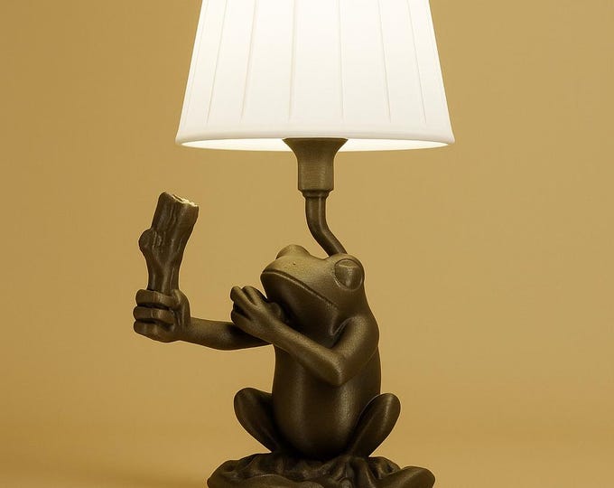 Frog Table Lamp With White Shade – Animal Design Home Lighting - RGB ...
