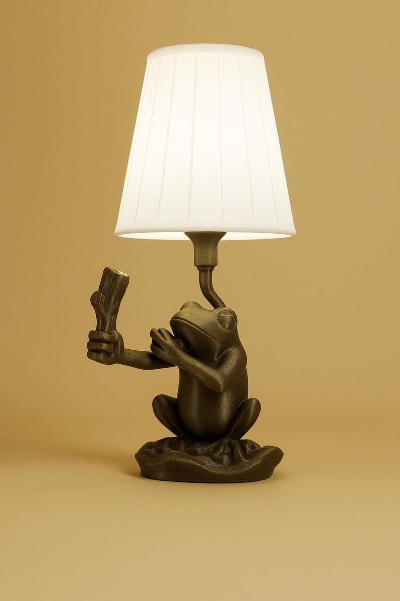 Frog Table Lamp With White Shade – Animal Design Home Lighting - RGB ...