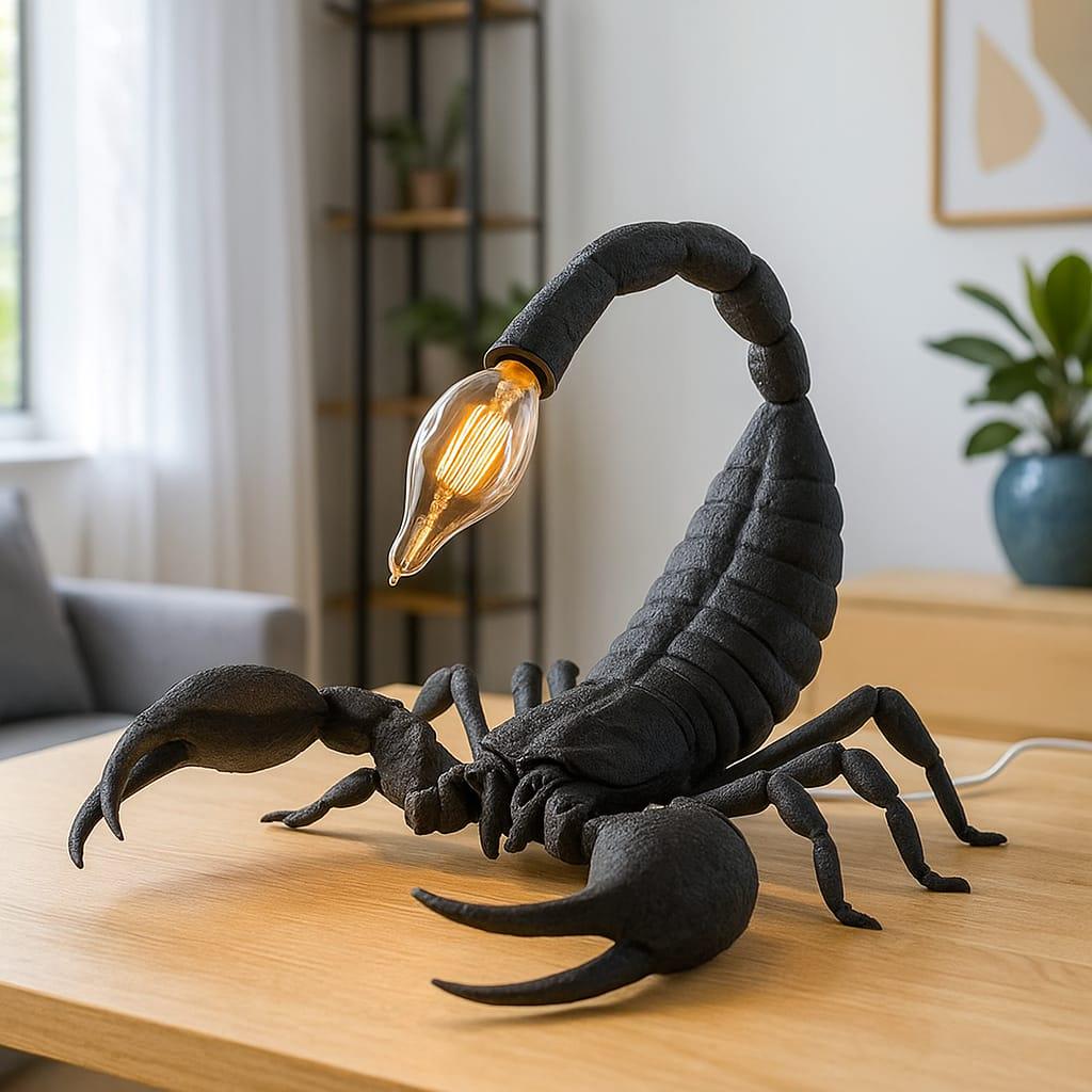 Handmade Scorpion Shaped Desk Lamp - Gothic Home Decor With Bulb ...