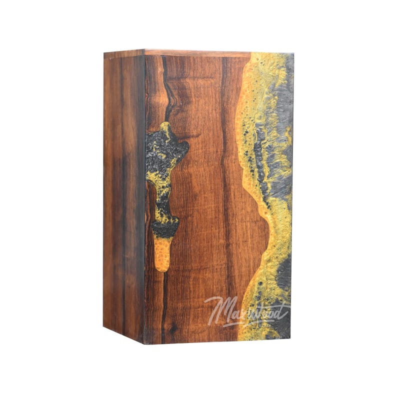 Wooden Resin Cremation Urn, Memorial Keepsake Box, Adult Funeral Urn ...