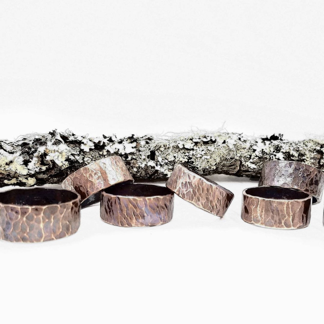 Rustic Hand Forged Ring Genuine Copper Hammered Bright or Antiqued ...