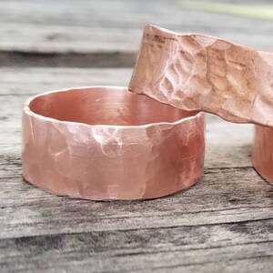 Rustic Hand Forged Ring || Genuine Copper || Hammered || Bright or ...