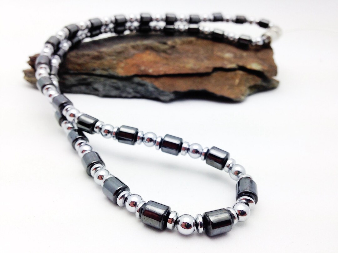 Magnetic Hematite Therapy Necklace: Silver Plated, Strong Clasp - Etsy