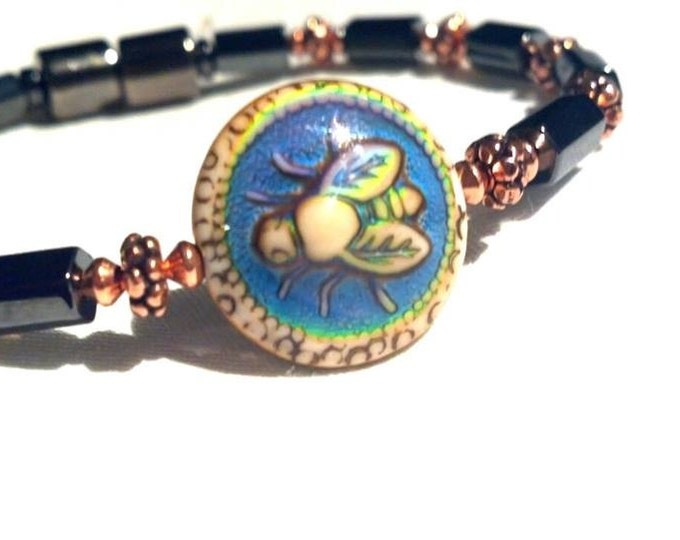Honey Bee Color Changing Bracelet Therapy Pure Copper & Black - Etsy