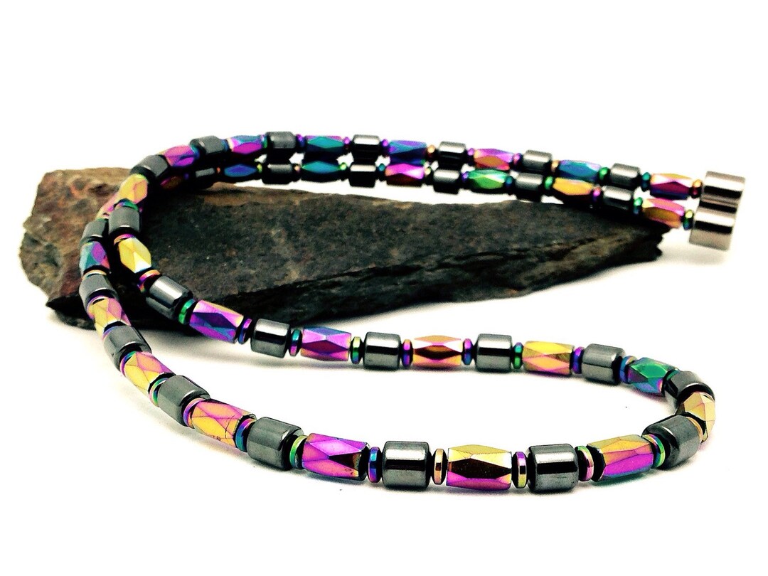 Multicolor NECKLACE Magnetic Therapy Migraine Whiplash Pain Relief ...