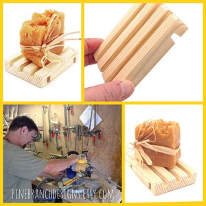 Round Wooden Cedar Natural Wood Spa Soap Dish || 100 Pack WIDE GROOVE ...