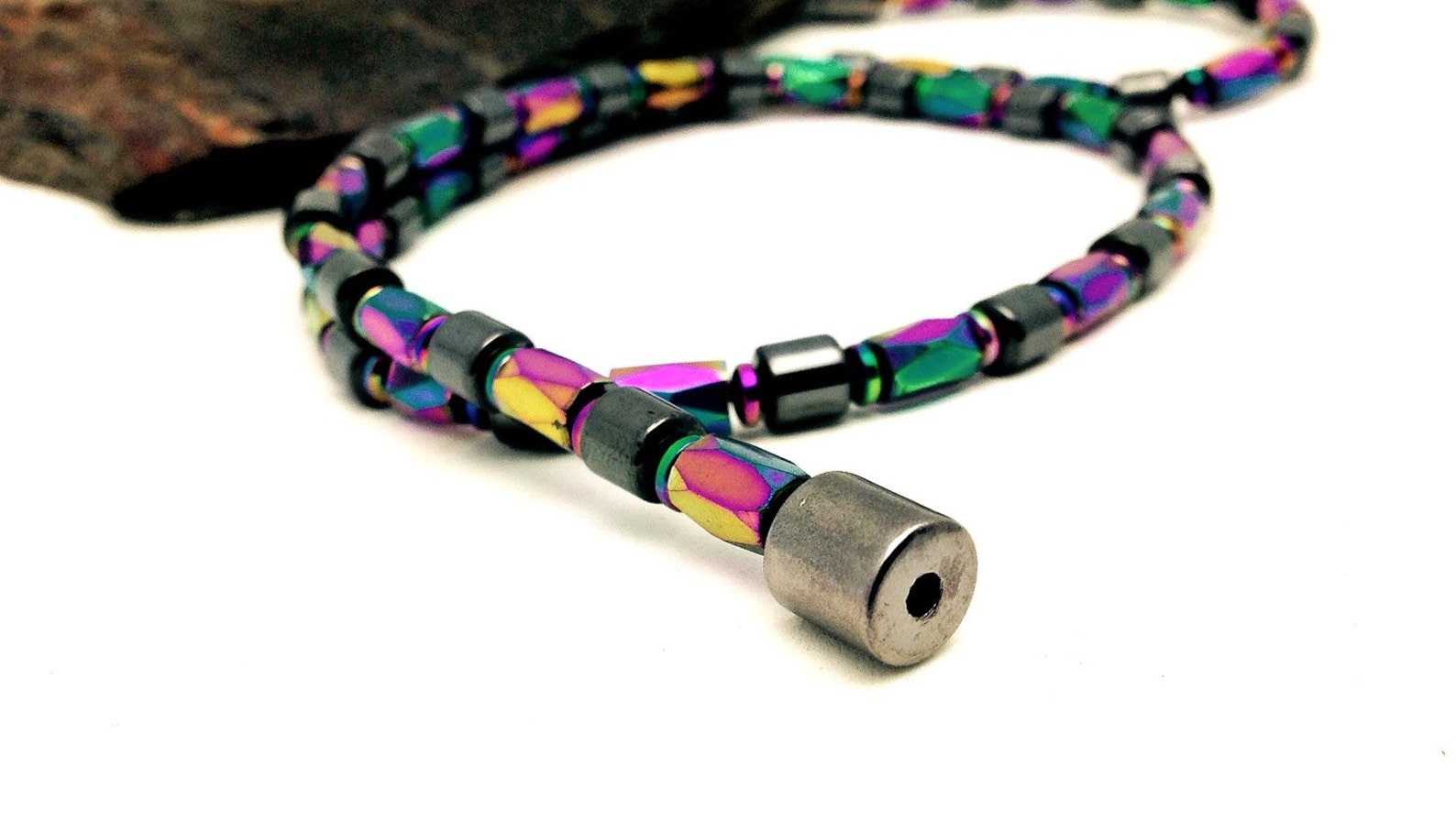 Multicolor NECKLACE Magnetic Therapy Migraine Whiplash Pain Relief ...