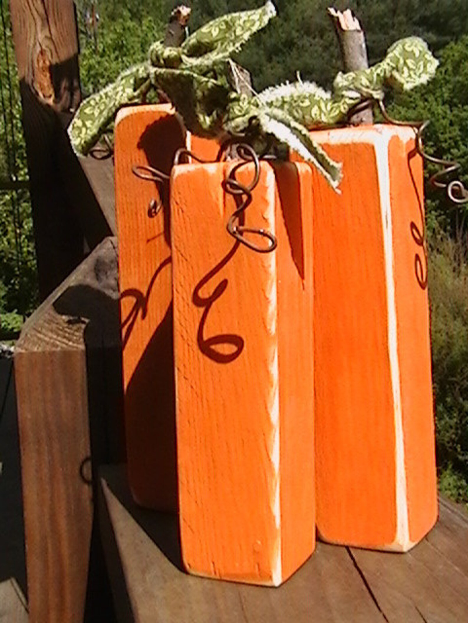 Primitive Pumpkin Trio Wood Autumn Decor 3 Pc Set Fall - Etsy