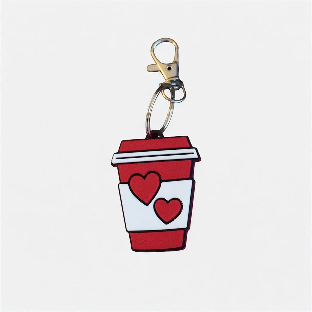 Mini Coffee Cup Keychain – 3D Printed Bag Charm for Coffee Lovers ...