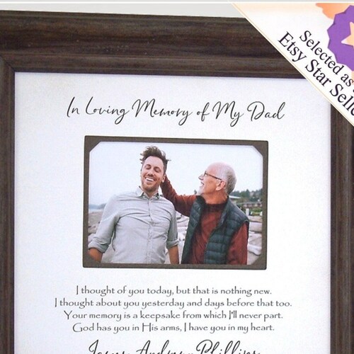 Dad Memorial Picture Frame Loss of Father Gift Father - Etsy