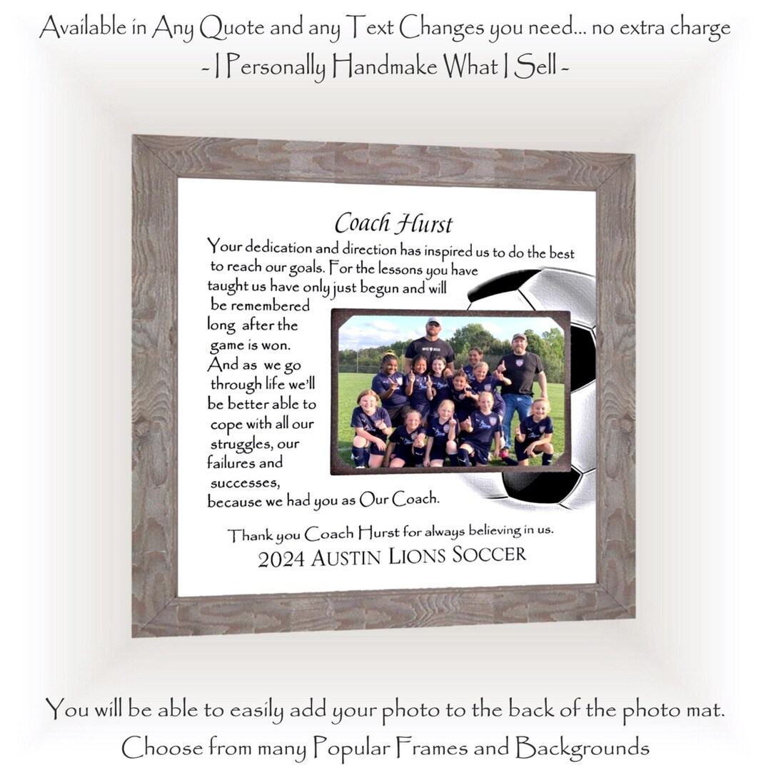 Soccer Coach Gift From Team, End of Season Thank You Gift, Senior Night ...