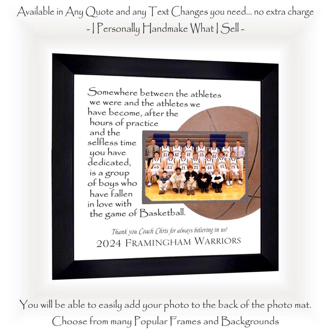 Custom Team Photo Frame for Coach - Personalized Sports Coach Gift ...