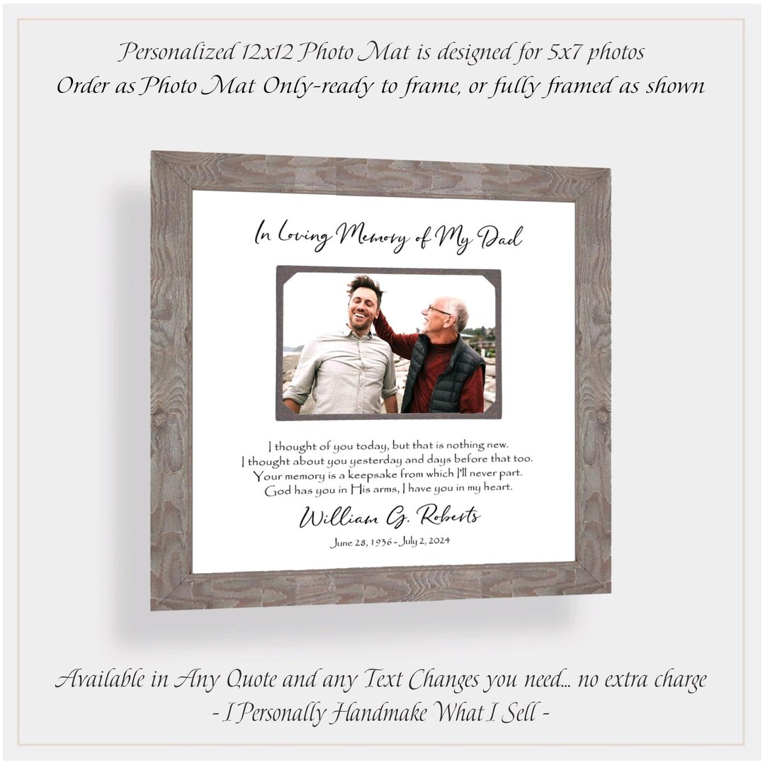 Sympathy Gift for Loss of Loved One - Memorial Father Remembrance Frame ...